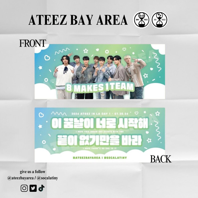 Ateez Bay Area ATEEZ Towards the Light Los Angeles Day 1 Banner - Etsy