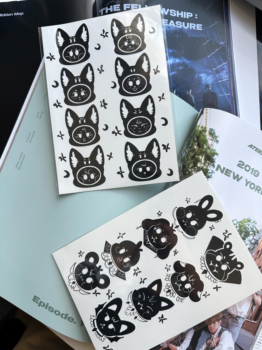 ATEEZ Dawn Til Dusk Twilight Themed Aniteez Temporary Tattoos 2 Sheets ...