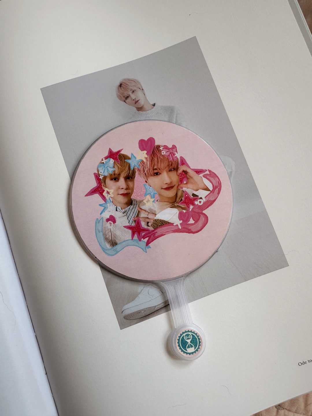 ATEEZ Hi Yunhwa Hi Atiny Yunho Seonghwa Pink Themed Double Sided Fan ...