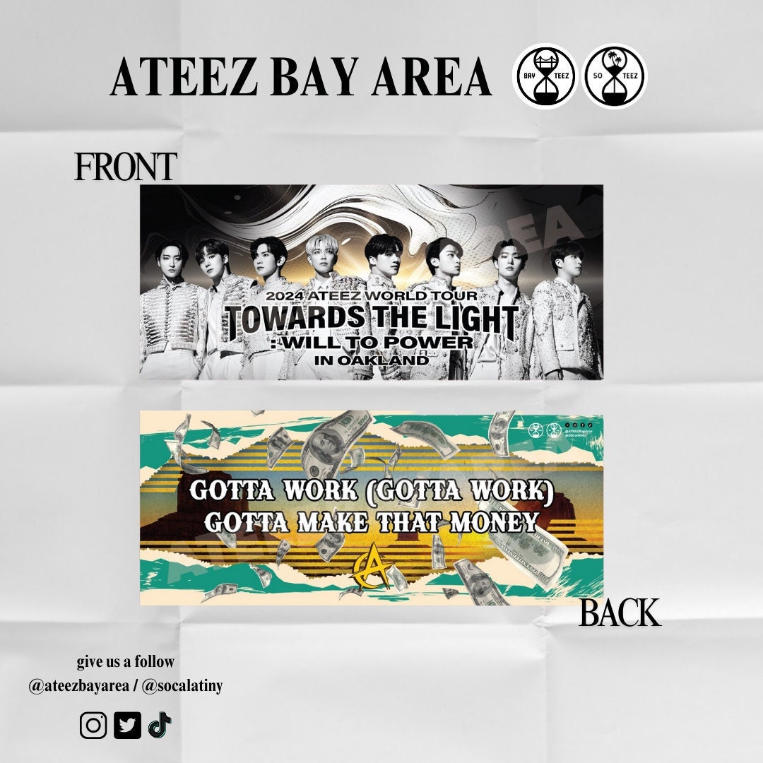 Ateez Bay Area ATEEZ Towards the Light Oakland Stop Banner - Etsy