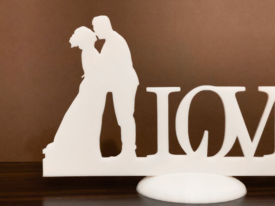 Wedding Stand With Kissing Couple and Text Love, Gift For Weedings ...