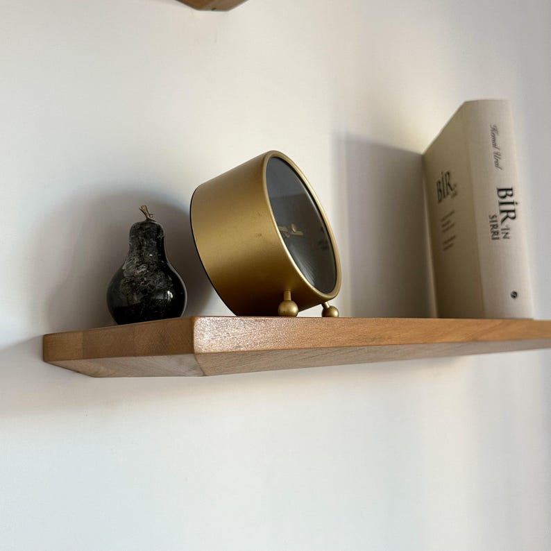 Hornbeam Floating Shelf: Solid Wood, Hidden Bracket - Custom Sizes - Etsy