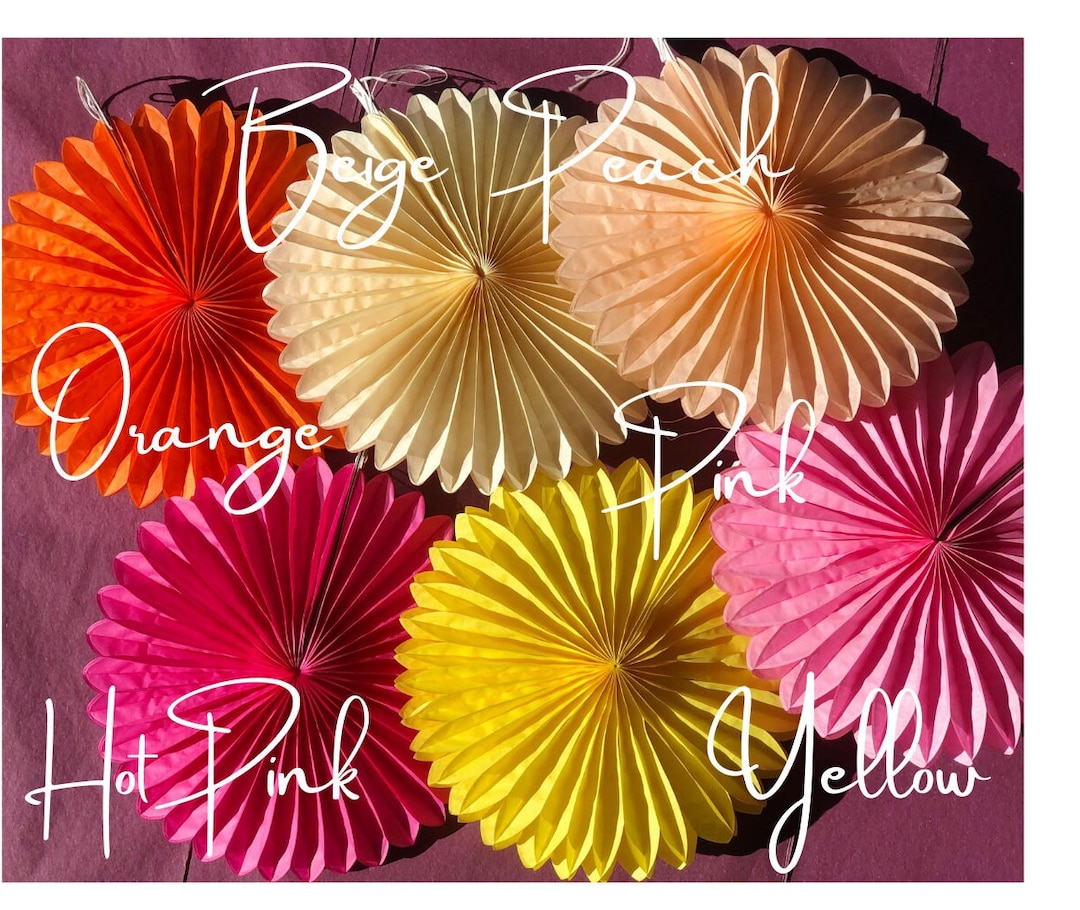 25cm/10inch Decorative Paper Fans, 25cm/10inch Tissue Paper Fans ...
