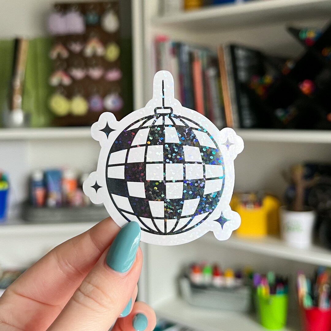 HOLOGRAPHIC Disco Ball/ Mirrorball Sticker Water Resistant - Etsy