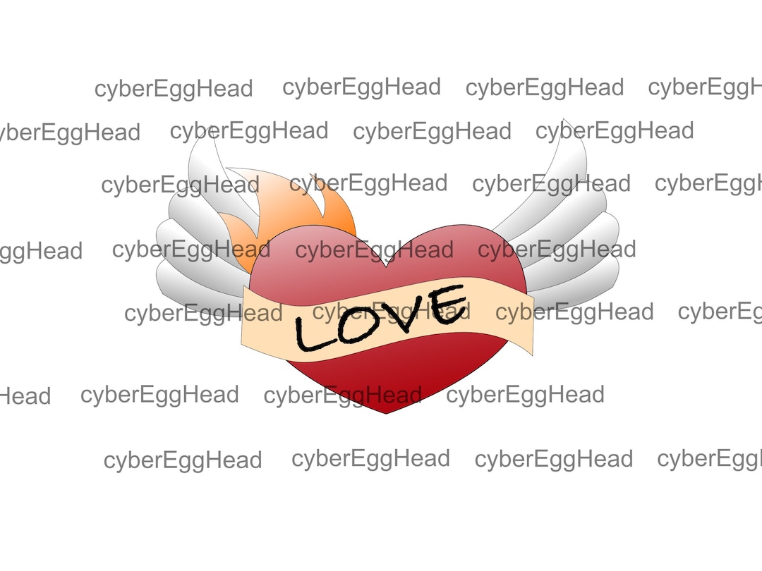 Love Heart Vector Design | Angel Heart Love SVG | Graphics Valentines ...