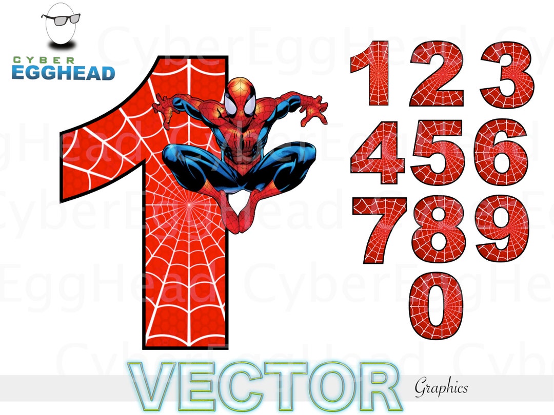 Spider-man 0-9 Numbers Font SVG | Numbers Spider-man SVG | Birthday ...