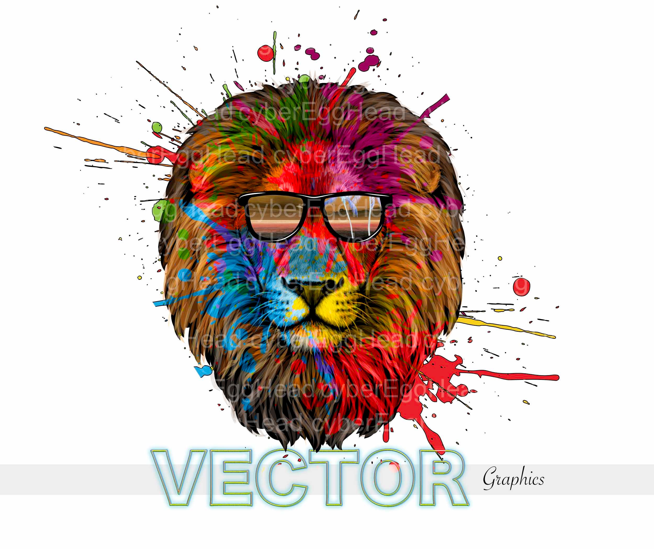 Lion SVG | Vector Lion Color Splat Design SVG | Lion Head Graphics ...