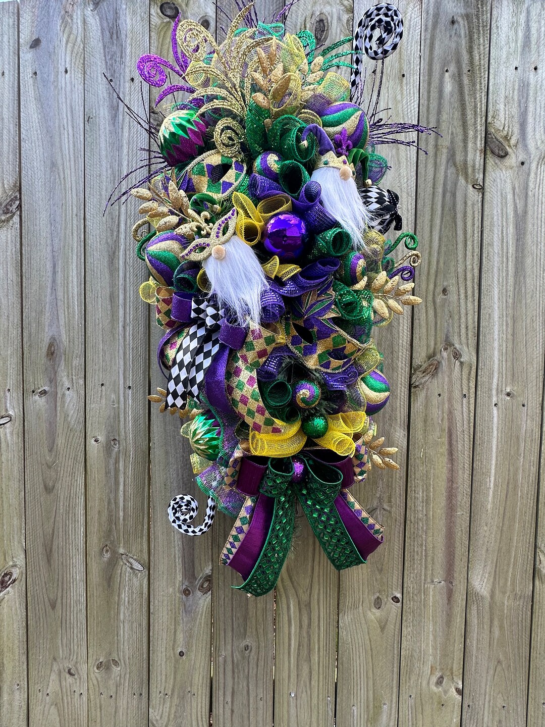 Mardi Gras Wreath, Fat Tuesday, Whimsical Wreath, Mardi Gras Door Decor ...