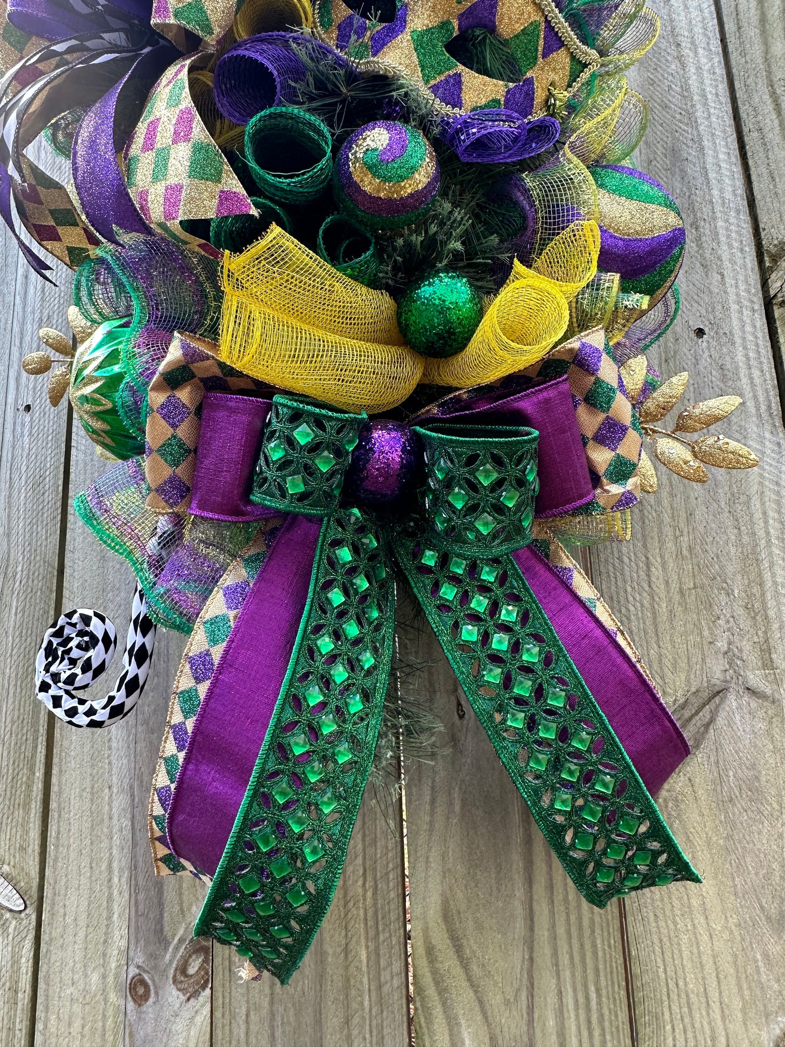 Mardi Gras Wreath, Fat Tuesday, Whimsical Wreath, Mardi Gras Door Decor ...