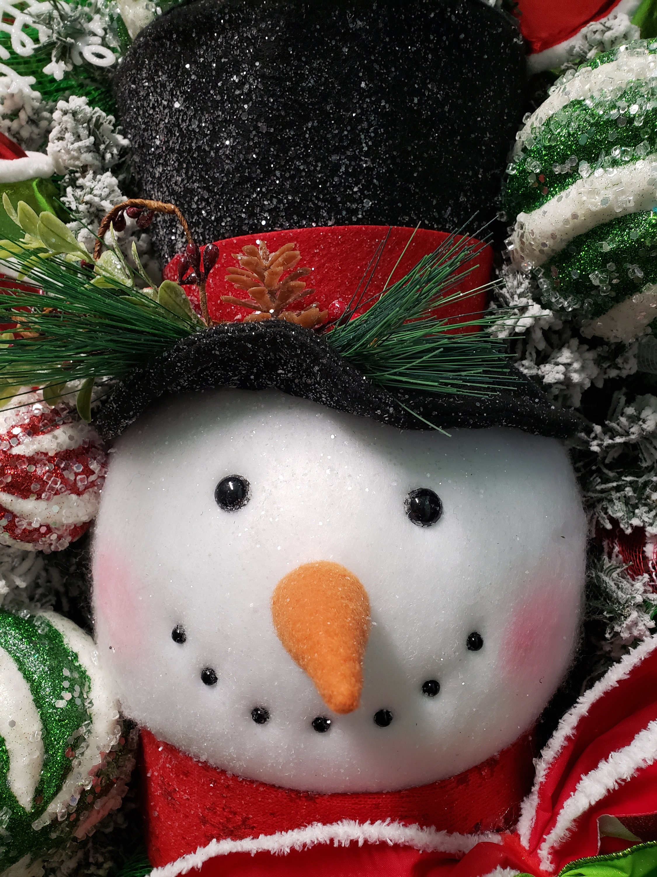 Christmas Wreath, Snowman Wreath, Holiday Snowman Wreath, Christmas ...