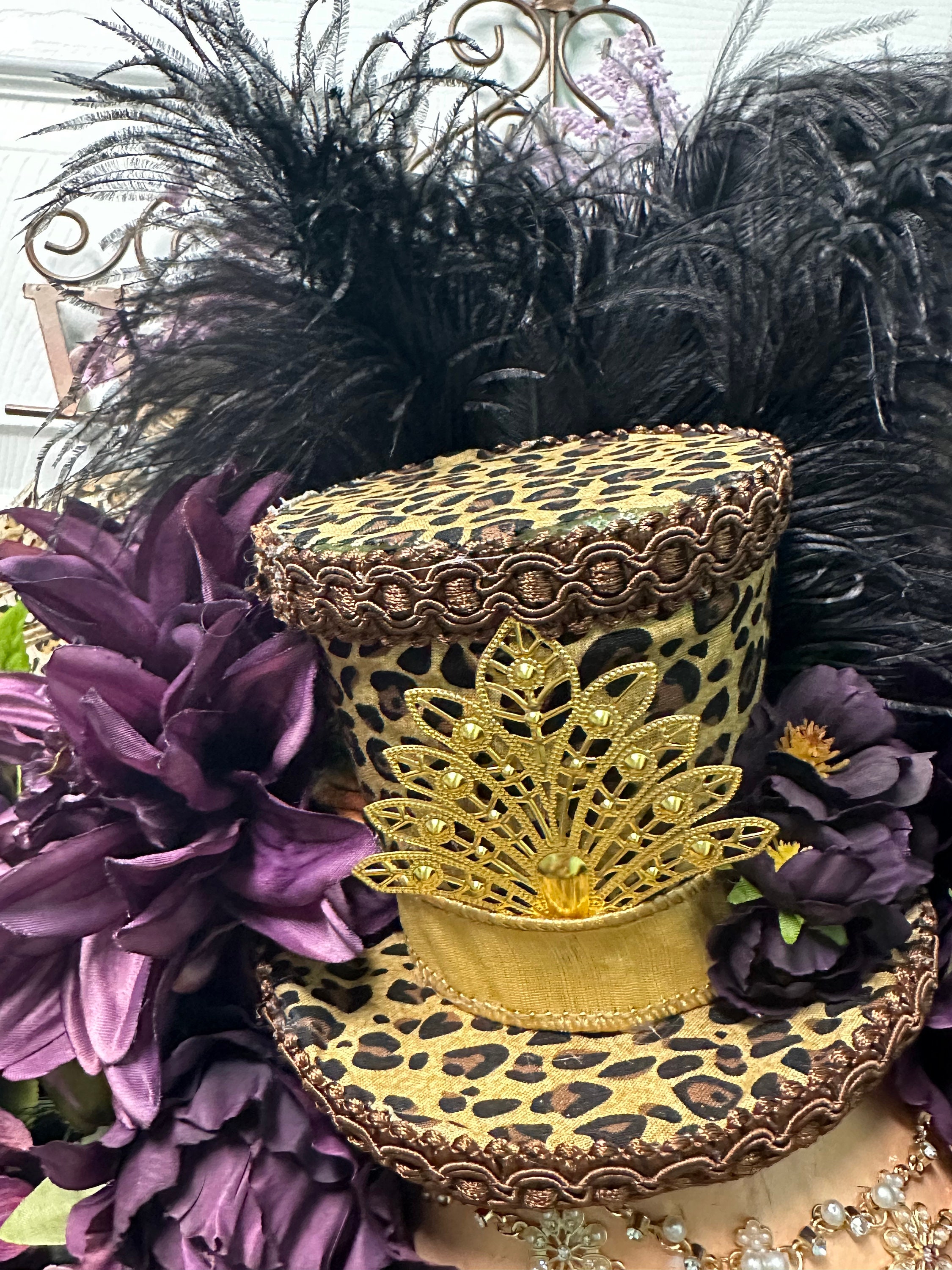 Mannequin Head Wreath Leopard Wreath Design Purple Wreath Whimsical ...