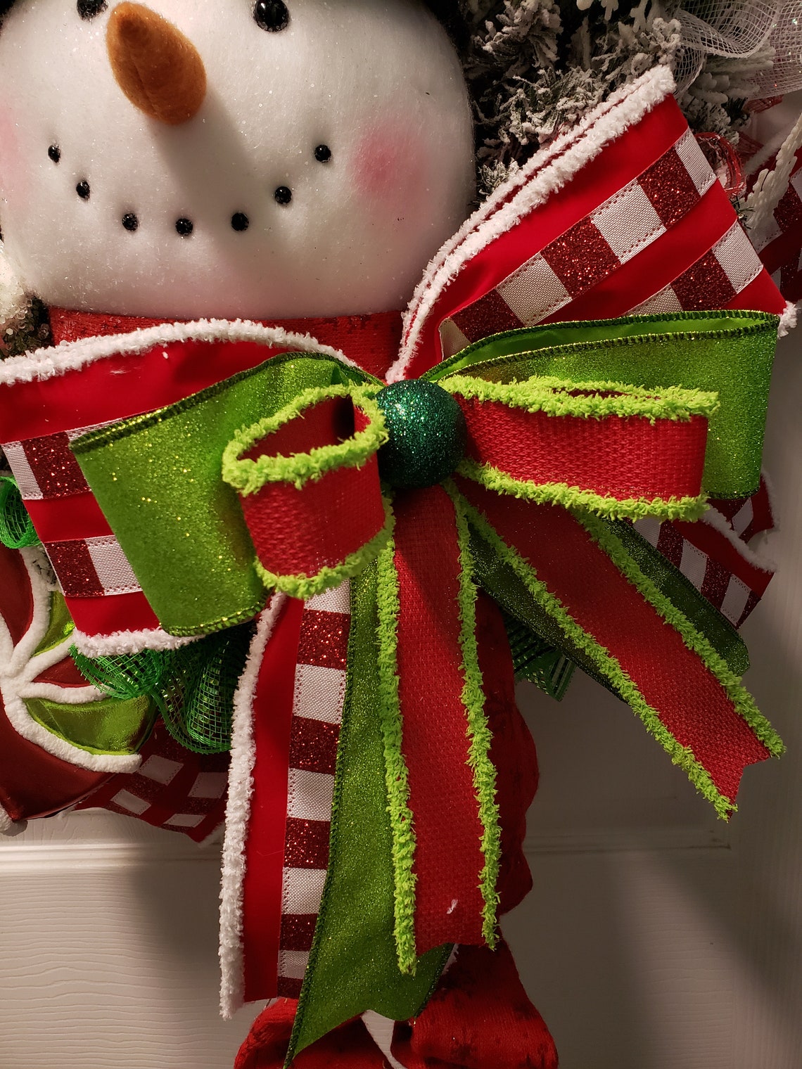 Christmas Wreath, Snowman Wreath, Holiday Snowman Wreath, Christmas ...