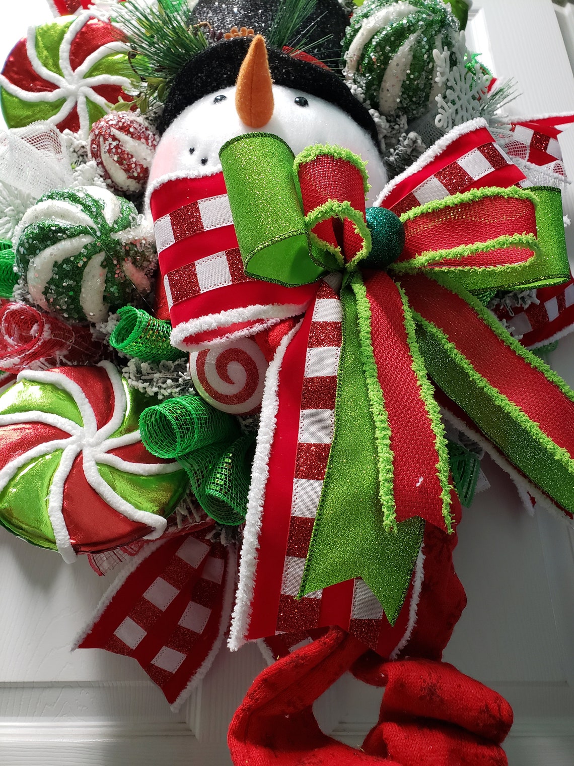 Christmas Wreath, Snowman Wreath, Holiday Snowman Wreath, Christmas ...