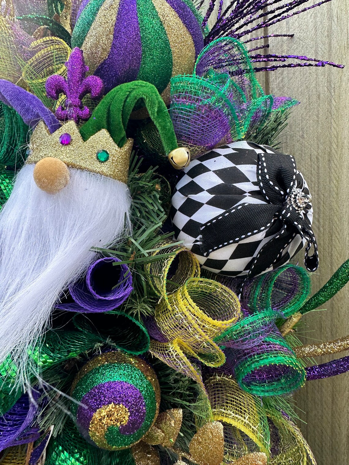 Mardi Gras Wreath, Fat Tuesday, Whimsical Wreath, Mardi Gras Door Decor ...