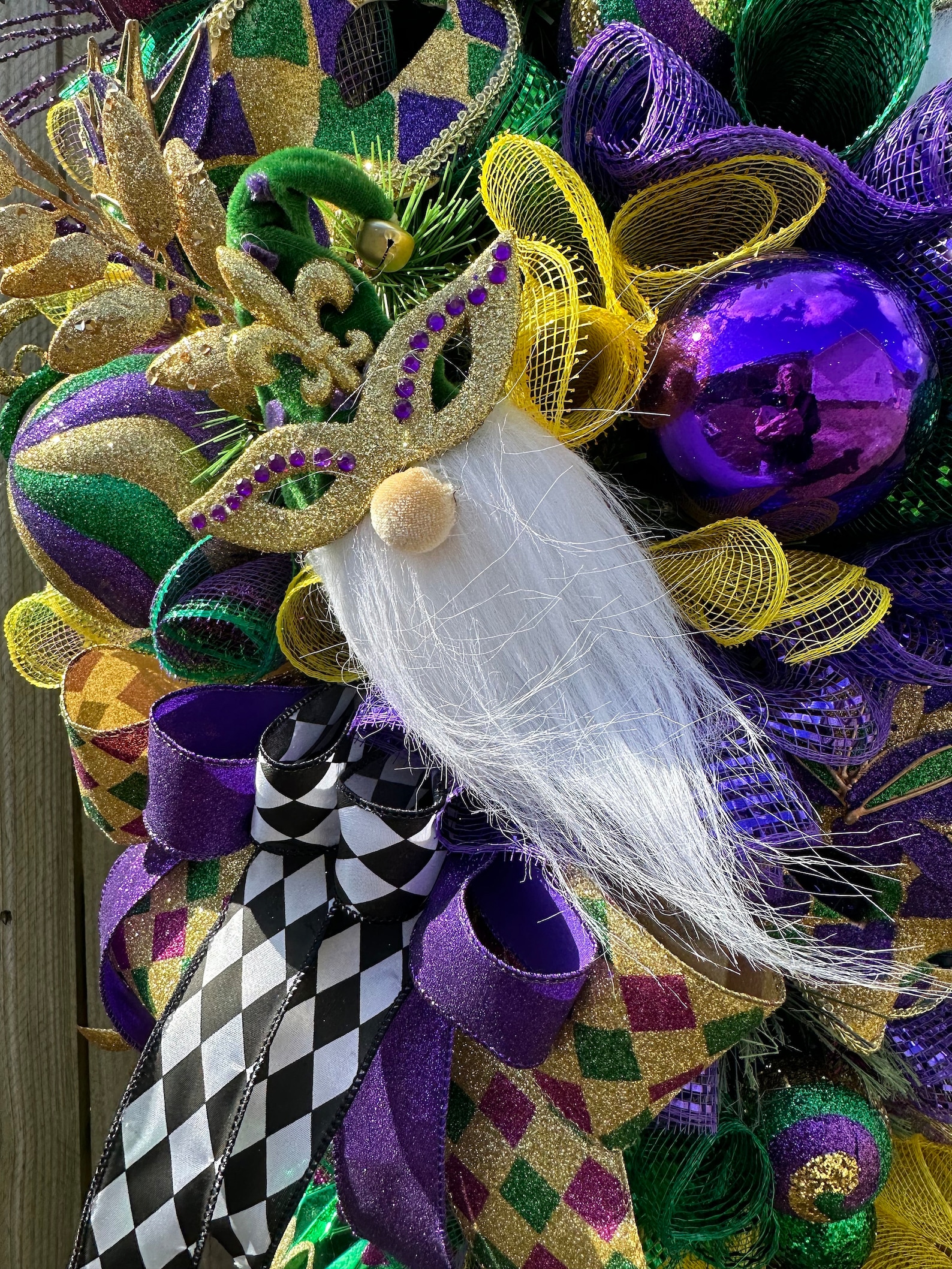Mardi Gras Wreath, Fat Tuesday, Whimsical Wreath, Mardi Gras Door Decor ...