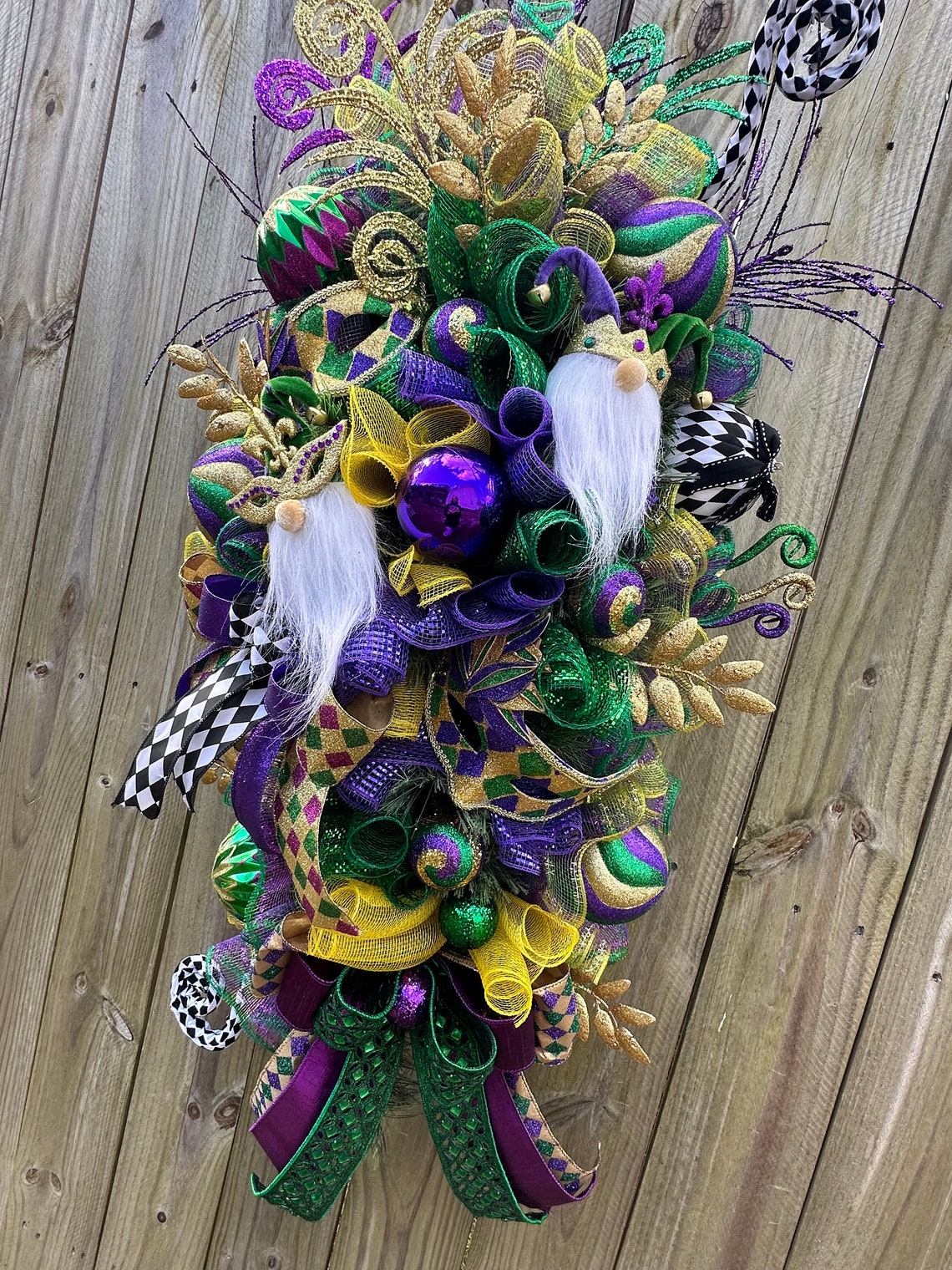 Mardi Gras Wreath, Fat Tuesday, Whimsical Wreath, Mardi Gras Door Decor ...