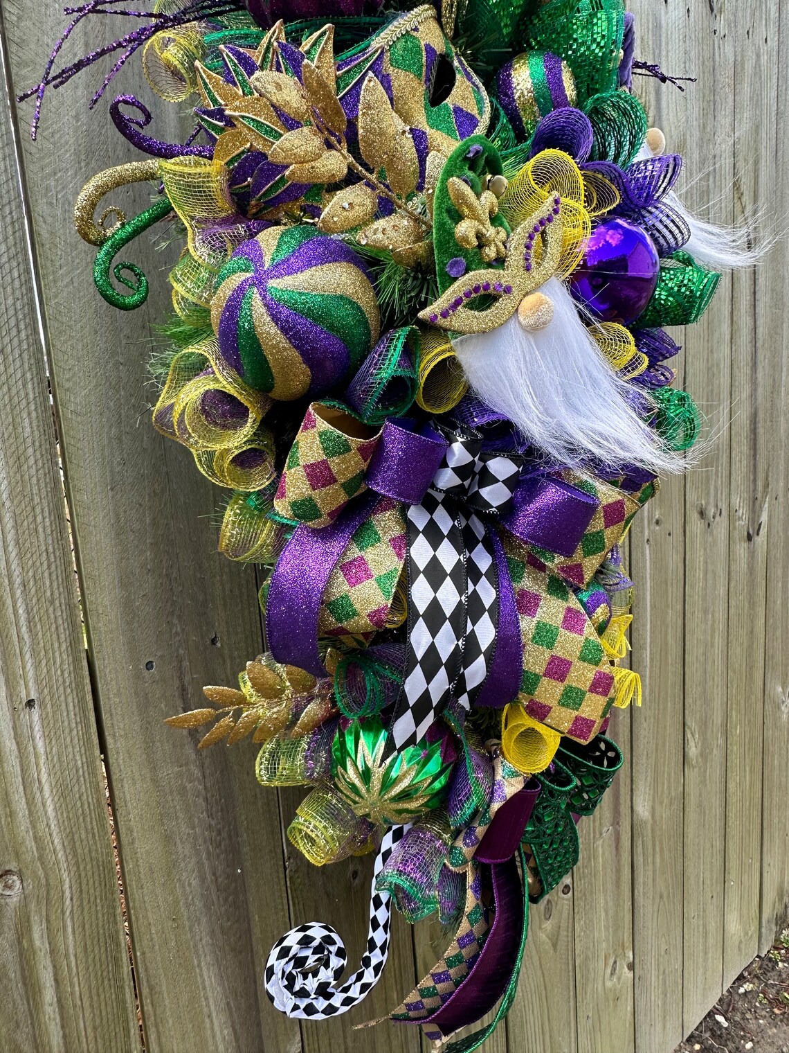 Mardi Gras Wreath, Fat Tuesday, Whimsical Wreath, Mardi Gras Door Decor ...