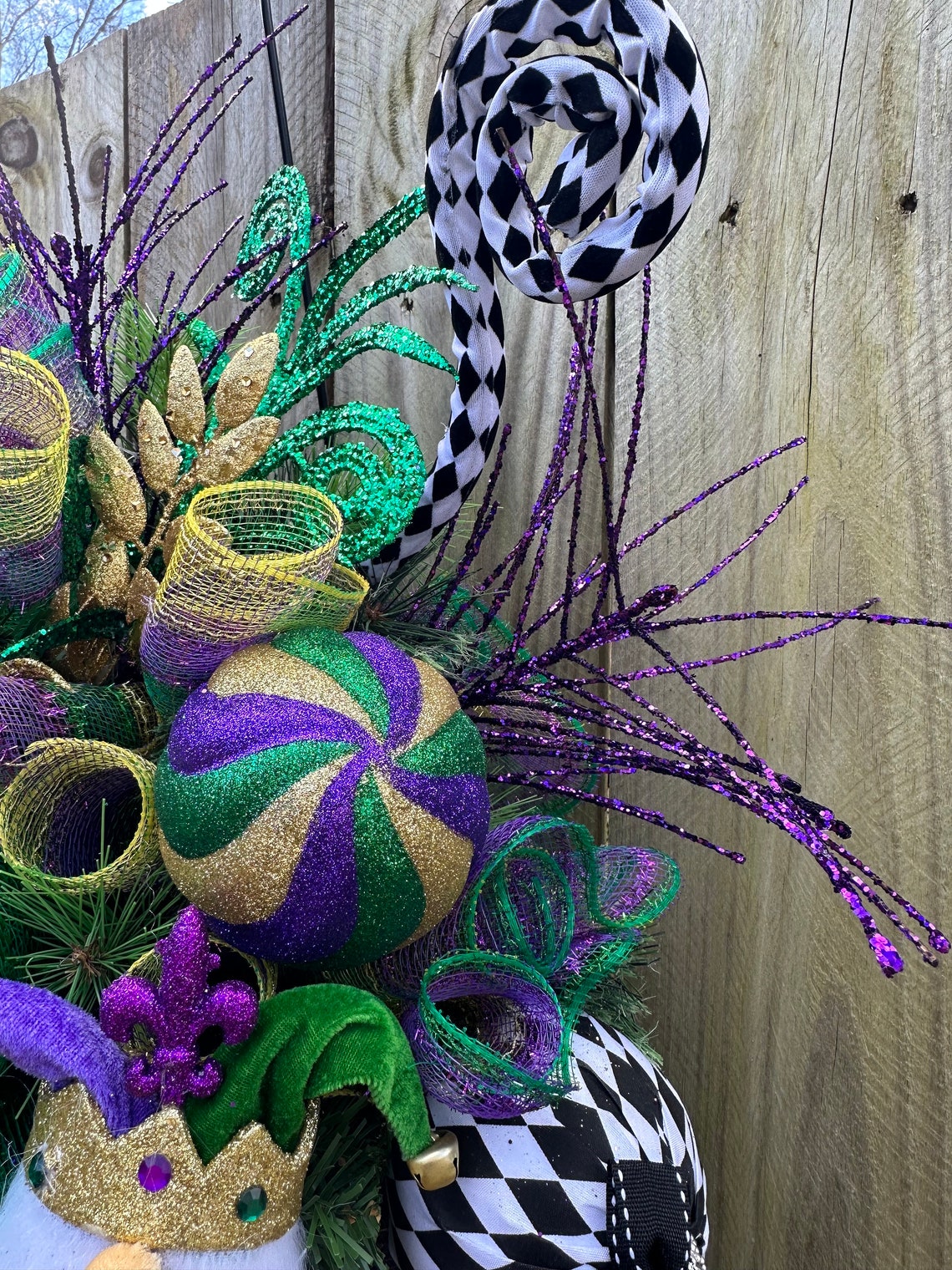 Mardi Gras Wreath, Fat Tuesday, Whimsical Wreath, Mardi Gras Door Decor ...