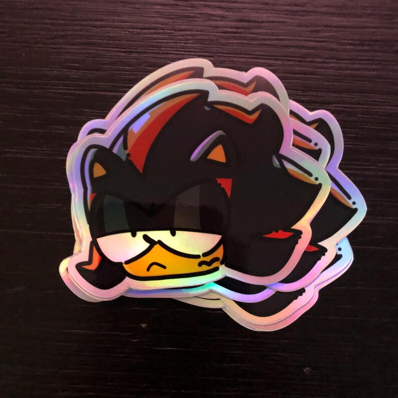 HOLOGRAPHIC SONIC +shadow STICKER - Etsy