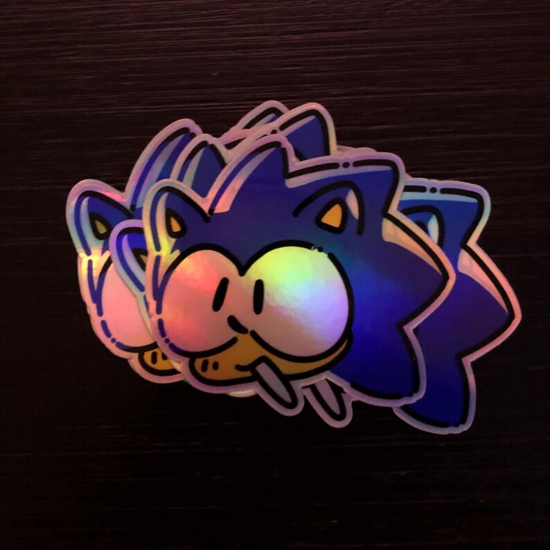HOLOGRAPHIC SONIC +shadow STICKER - Etsy