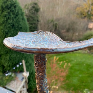 Handmade Ceramic Bird Feeder Bee/bird Bath Cane Topper Combo Free UK ...