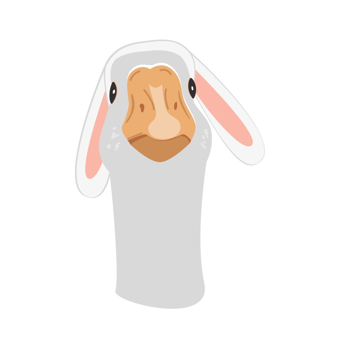 Set of Cute Goose Wearing Easter Bunny Ears. JPG, ESP, and PNG Digital ...