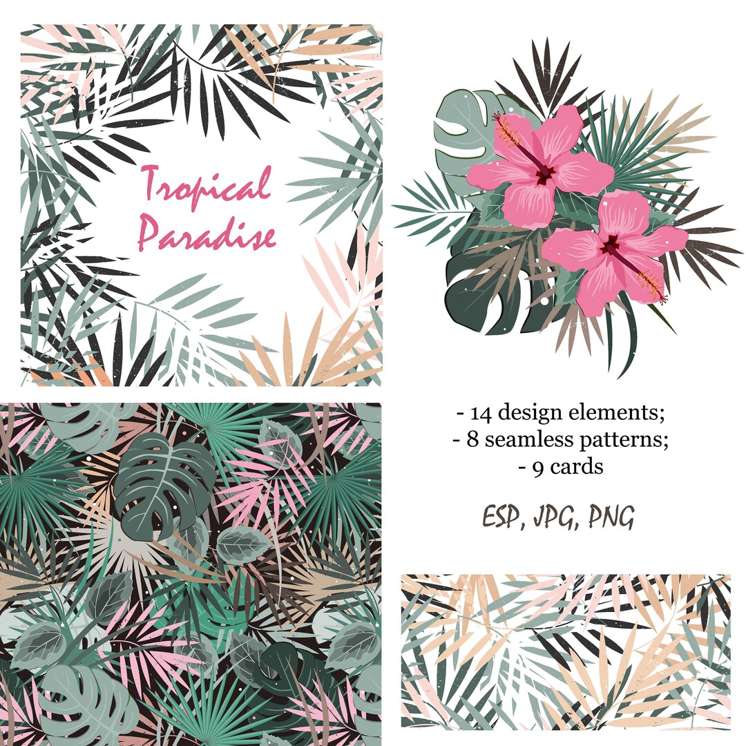 Tropical Paradise. Set of Digital Files, Google Drive Direct Download ...