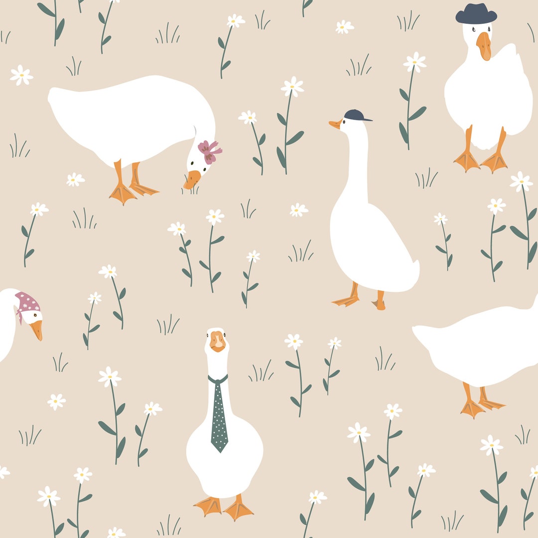 Cute Dressed Geese Seamless Pattern. JPG, PNG, and EPS Digital File - Etsy