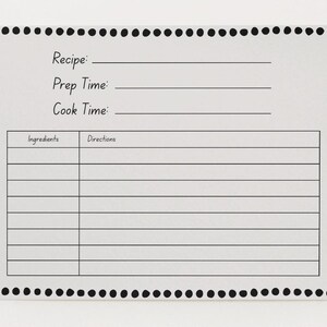 Digital Recipe Card - Etsy