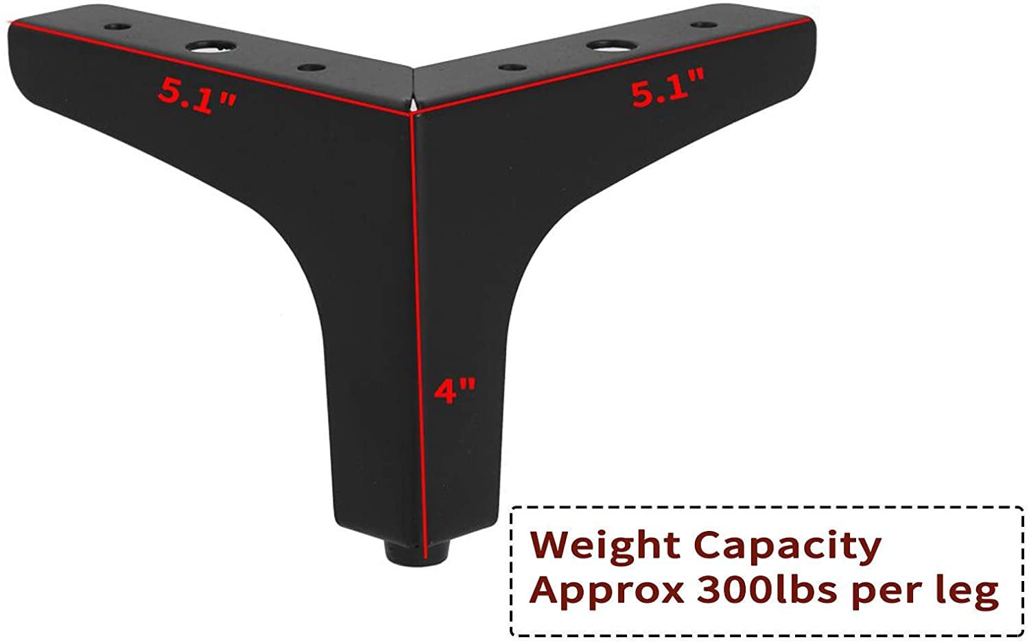 4 Pcs Furniture Legs 4-inches Modern Metal Table Legs Black - Etsy