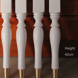 1pc Original Solid Wood Table Legs, Desk Legs With Brass Cap Sleeve ...