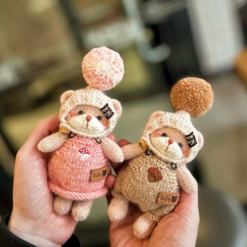 Teddy Bear Mouse Doll - Etsy UK