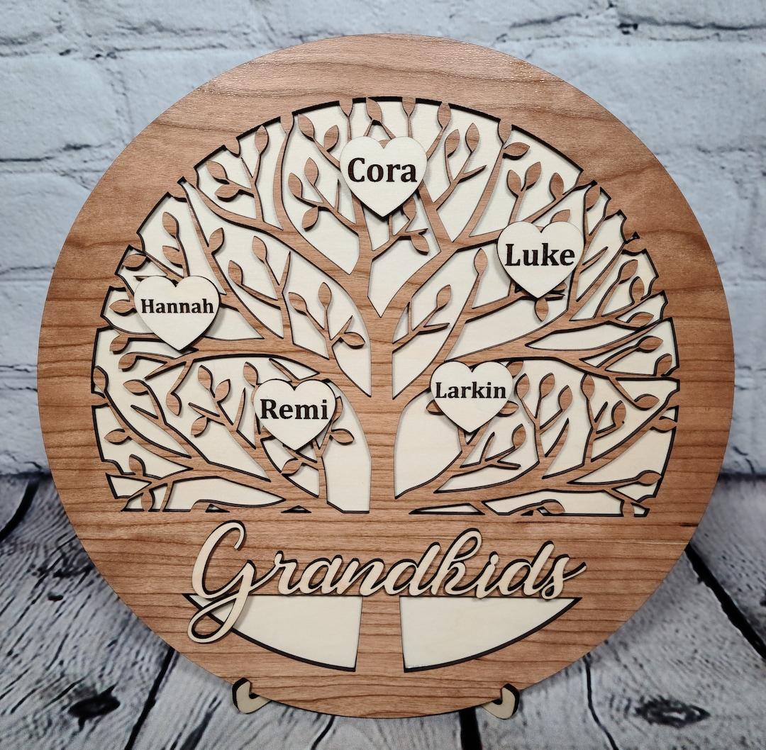 Grandkids Family Tree-family Tree-grandkids-tree-home Decor-gift ...