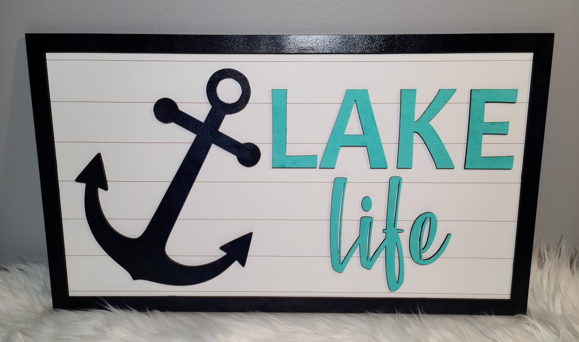 Lake Life Sign-lake Life-lake-sign-lake Decor-hanging Sign-decor ...