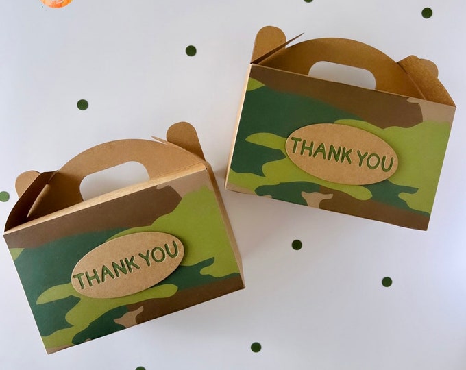 Camo Party Decor, Camouflage Favor Box, Camo Treats Box, Camo Birthday ...