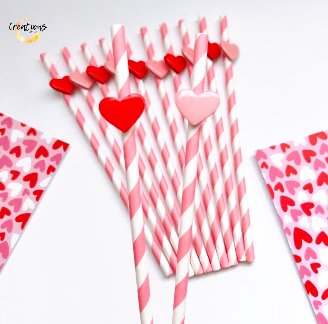 Valentines Birthday, Valentines Party Decor, Valentine’s Straws ...
