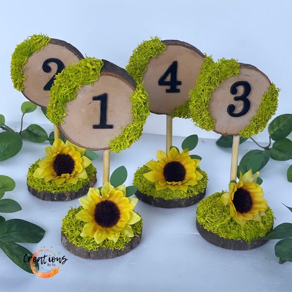 Sunflower Table Numbers - Etsy