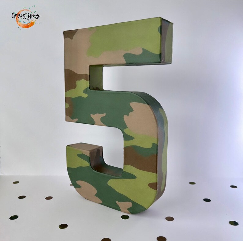 Camo Birthday Decor Camo Party Decor Camouflage 3D Letter - Etsy