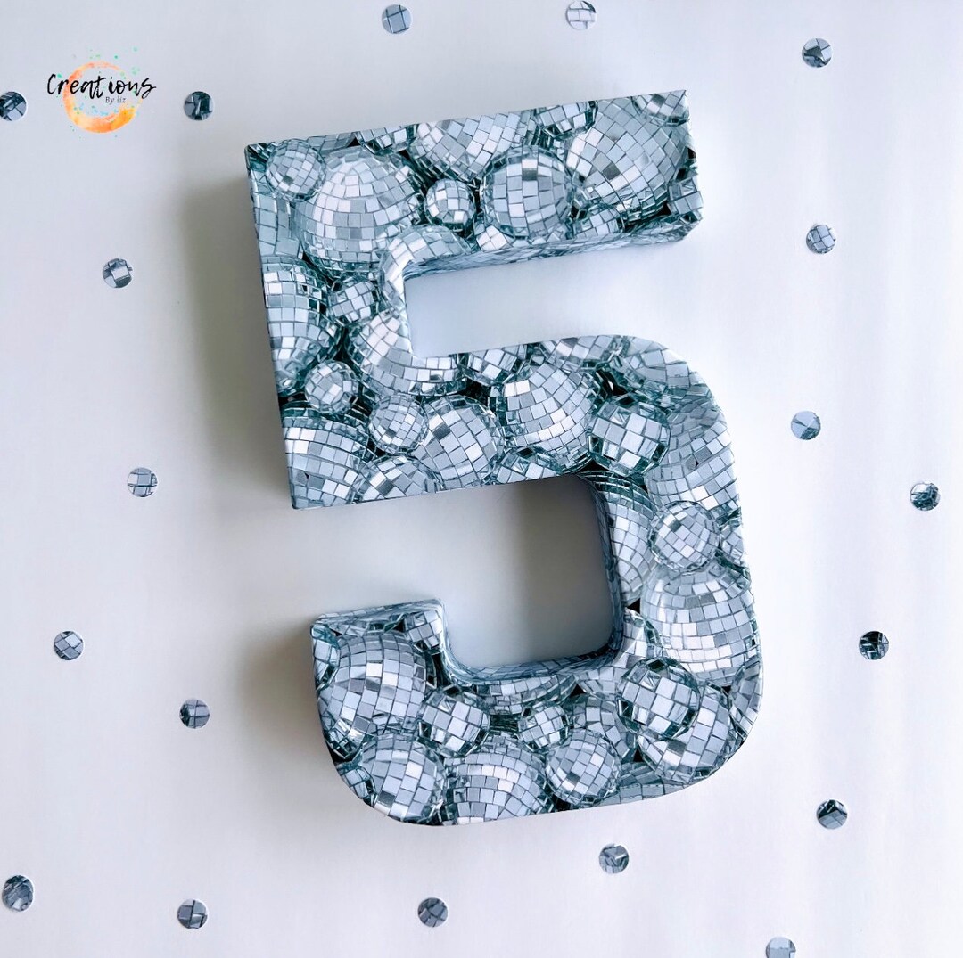 Disco Ball Number: Party Centerpiece, Birthday Decor (8 Inch) - Etsy
