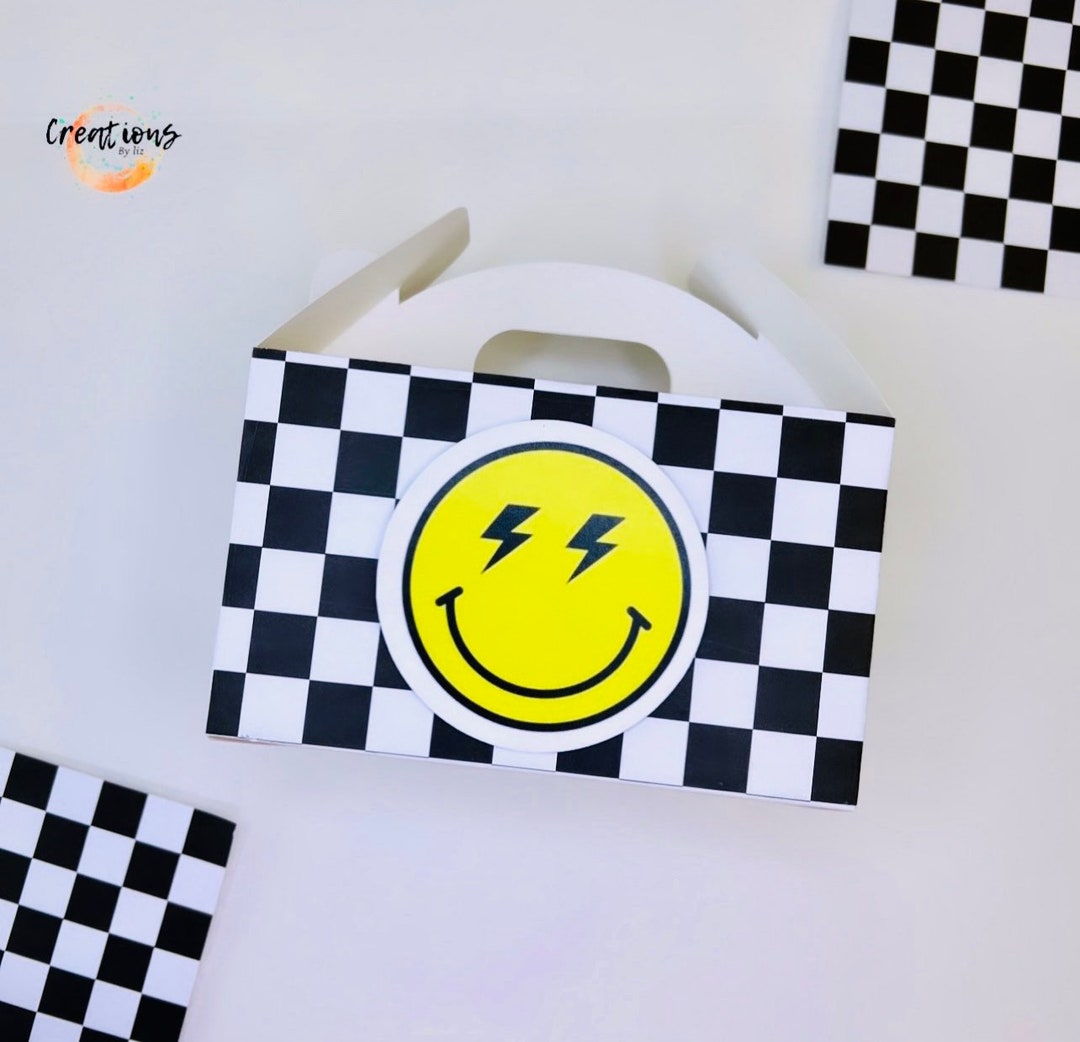 One Happy Dude Birthday, Happy Face Favor Box, Two Cool Birthday Decor ...