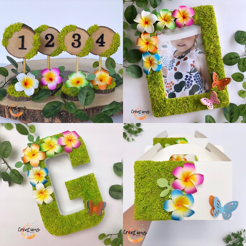 Hawaiian Table Numbers: Tropical Wood Slice Party Decor - Etsy