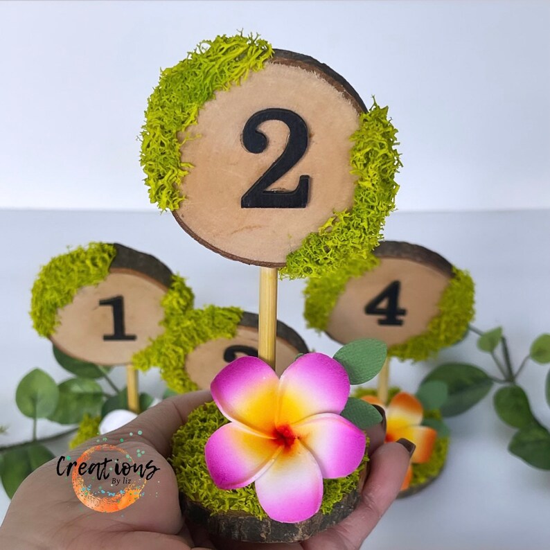Hawaiian Party Decor Hawaiian Table Numbers Hawaiian Party - Etsy