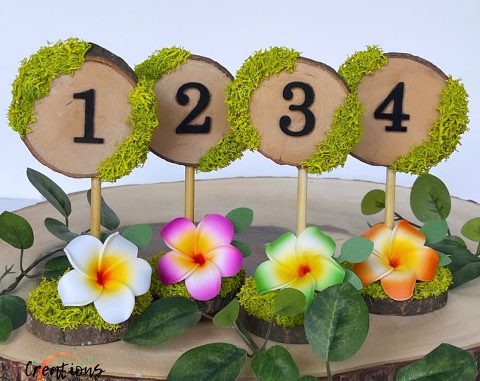 Hawaiian Party Decor, Hawaiian Table Numbers, Hawaiian Party Decor ...