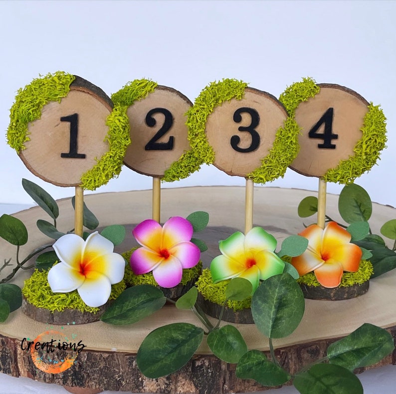 Hawaiian Party Decor Hawaiian Table Numbers Hawaiian Party - Etsy