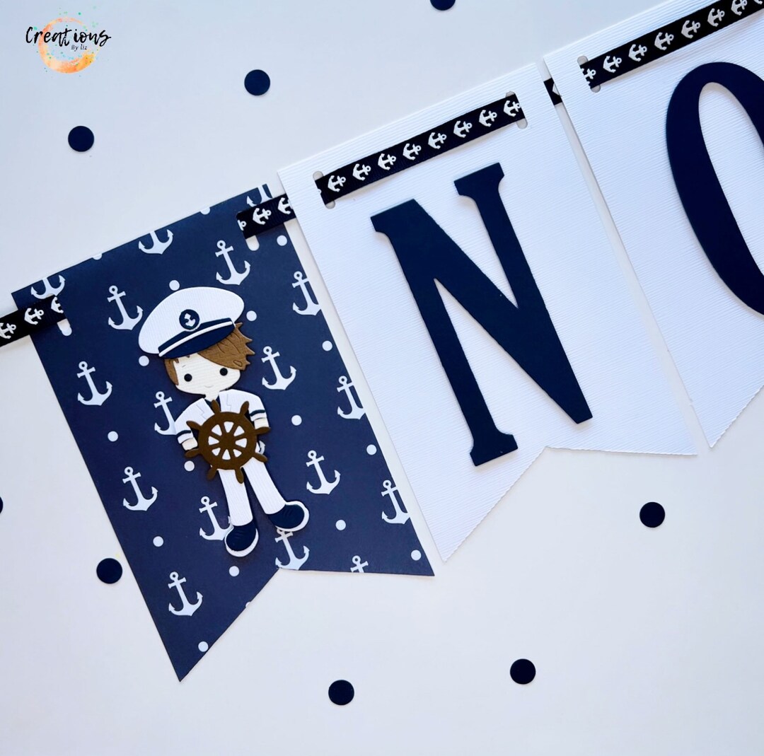 Nautical Birthday, Nautical Party Decor, Nautical Banner, Custom ...