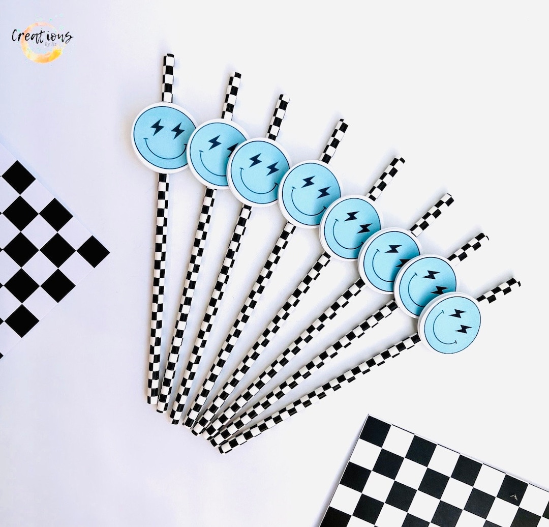 Happy Dude Birthday, One Happy Dude Blue Party, Happy Dude Straws, Two ...