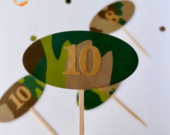 Camouflage Cupcake Topper - Etsy