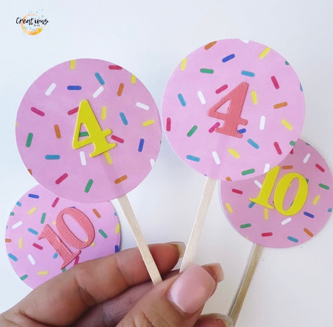 Sprinkle Party Decor, Sprinkle Cupcake Topper, Sprinkles Cake Topper ...