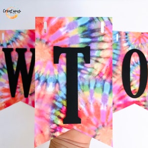 Tie Dye Party Decor, Tie Dye Birthday, Tie Dye Banner, Five is a Vibe ...