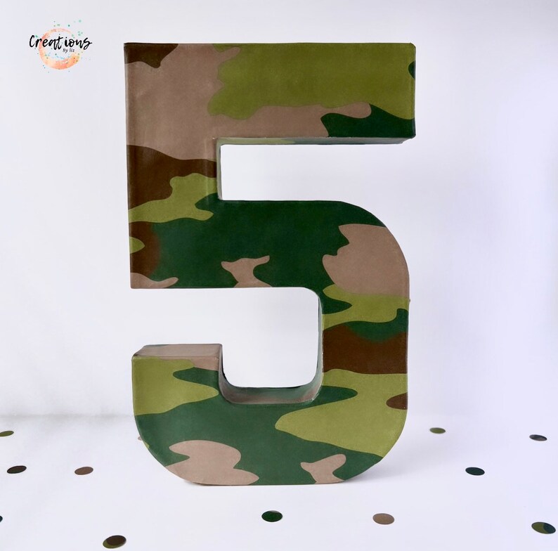 Camo Birthday Decor Camo Party Decor Camouflage 3D Letter - Etsy